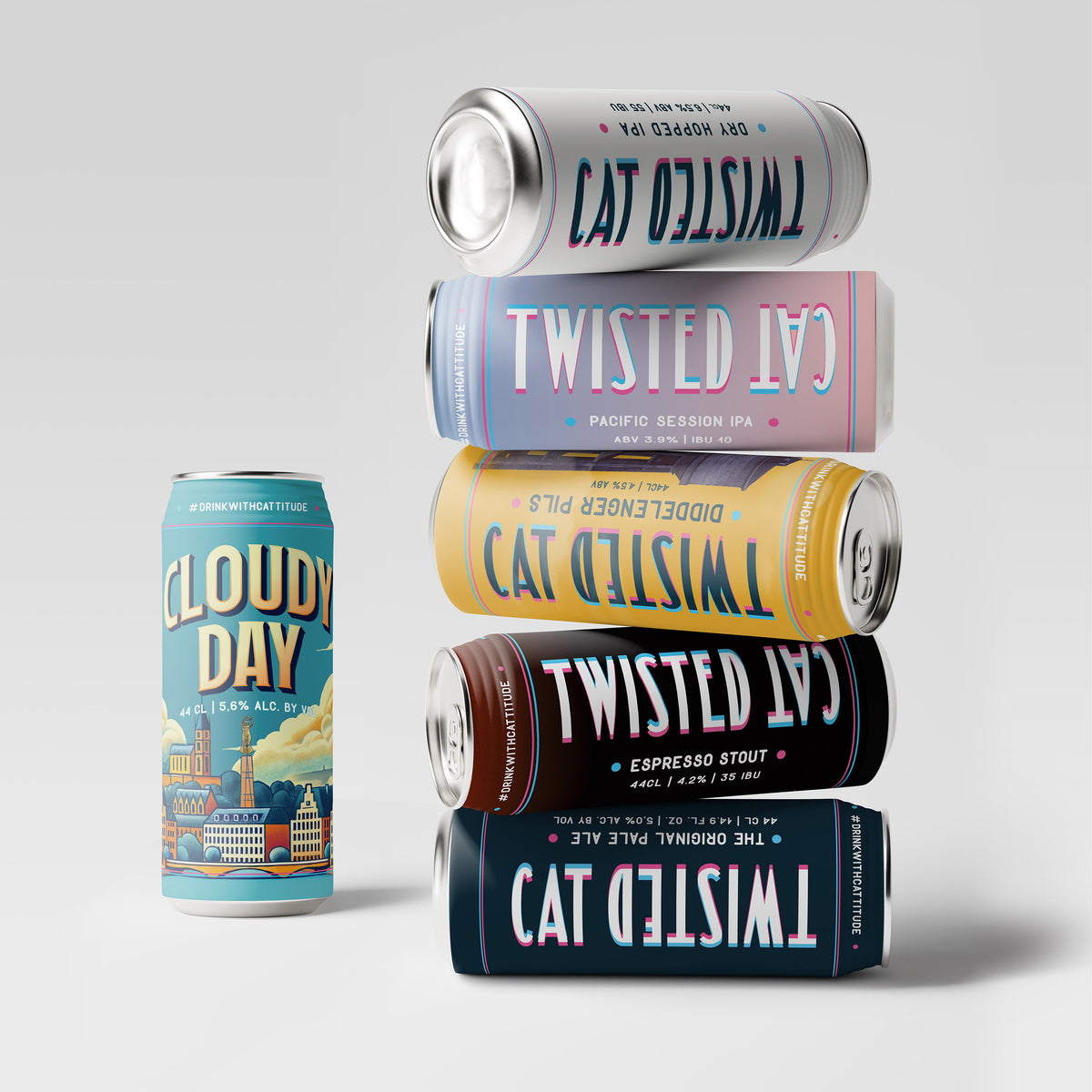 Twisted Cat Craft Beer Tasting Set 24 Cans Mixed Pack, IPA, Pils